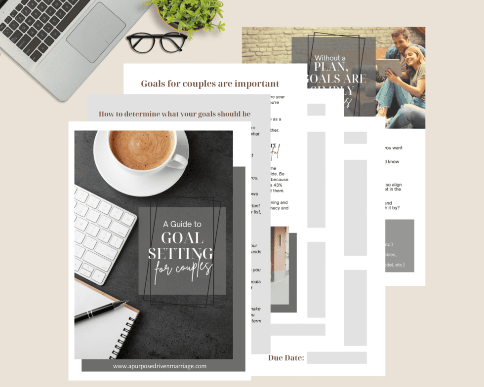 Goal Setting for Couples Template - A Purpose Driven Marriage